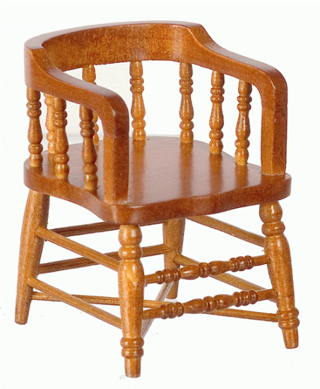 Firehouse Chair - Walnut | Mary's Dollhouse Miniature Accessories