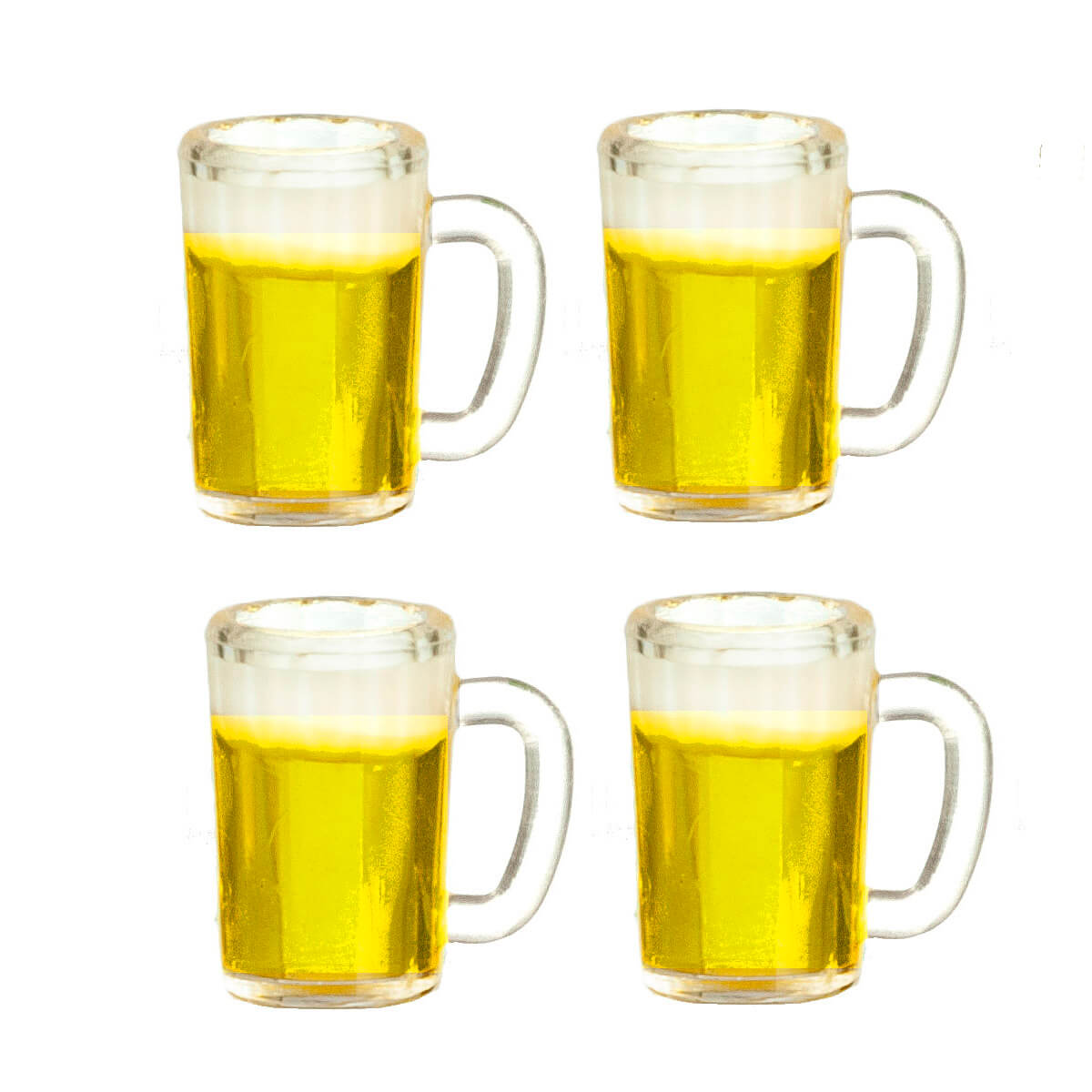 Filled Beer Glass 4pc | Mary's Dollhouse Miniature Accessories