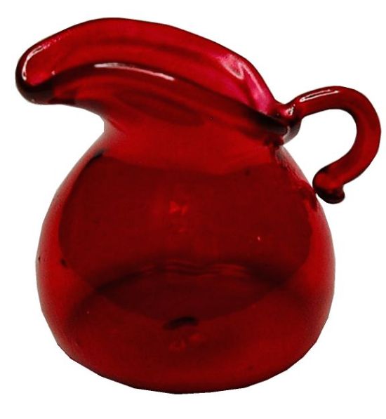 Red Glass Water Pitcher | Mary's Dollhouse Miniature Accessories