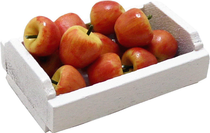 Macintosh Apples in Whitewashed Crate | Mary's Dollhouse Miniature ...