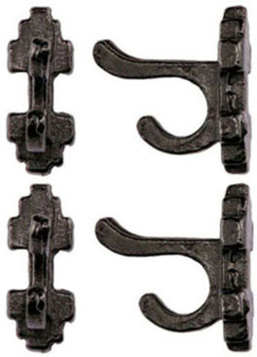 Pewter Wall Hooks 4pcs | Mary's Dollhouse Miniature Accessories