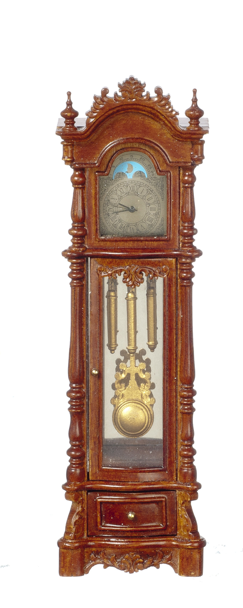 Battery Operated Chippendale Grandfather Clock | Mary's Dollhouse ...
