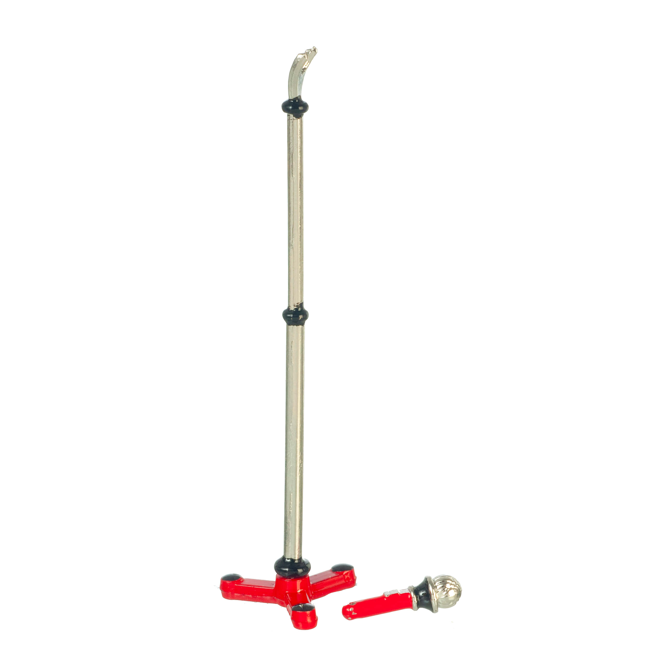 Microphone w/ Stand - Red | Mary's Dollhouse Miniature Accessories