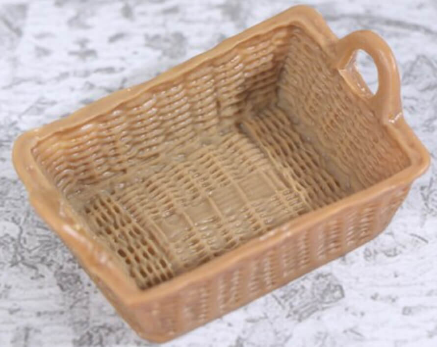 Shallow Rectangular Basket | Mary's Dollhouse Miniature Accessories