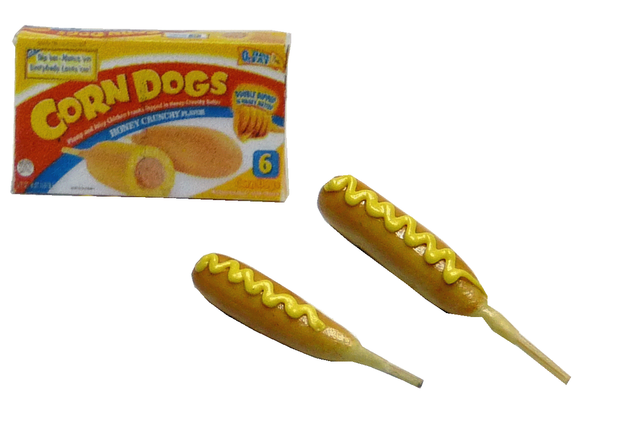 Corn Dogs w/ Box | Mary's Dollhouse Miniature Accessories