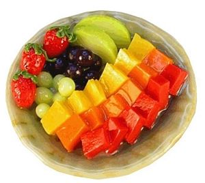 Assorted Cut Fruit on Platter | Mary's Dollhouse Miniatures