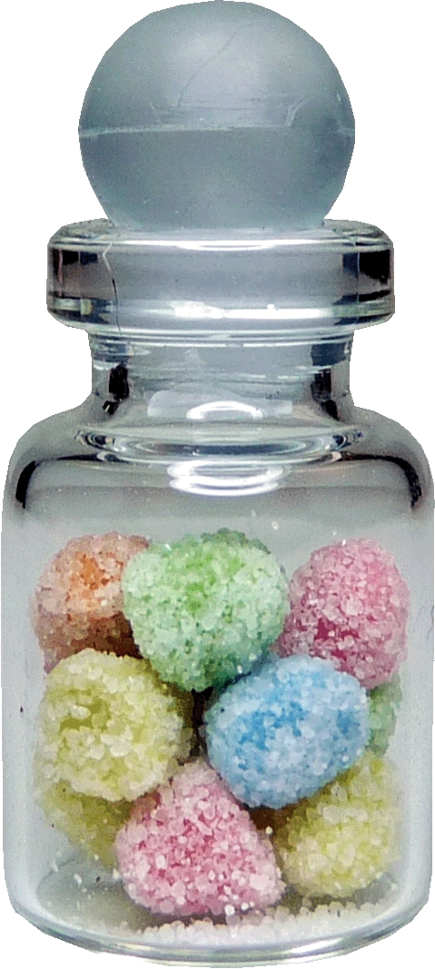 Frosted Bon-Bons in Jar | Mary's Dollhouse Miniature Accessories