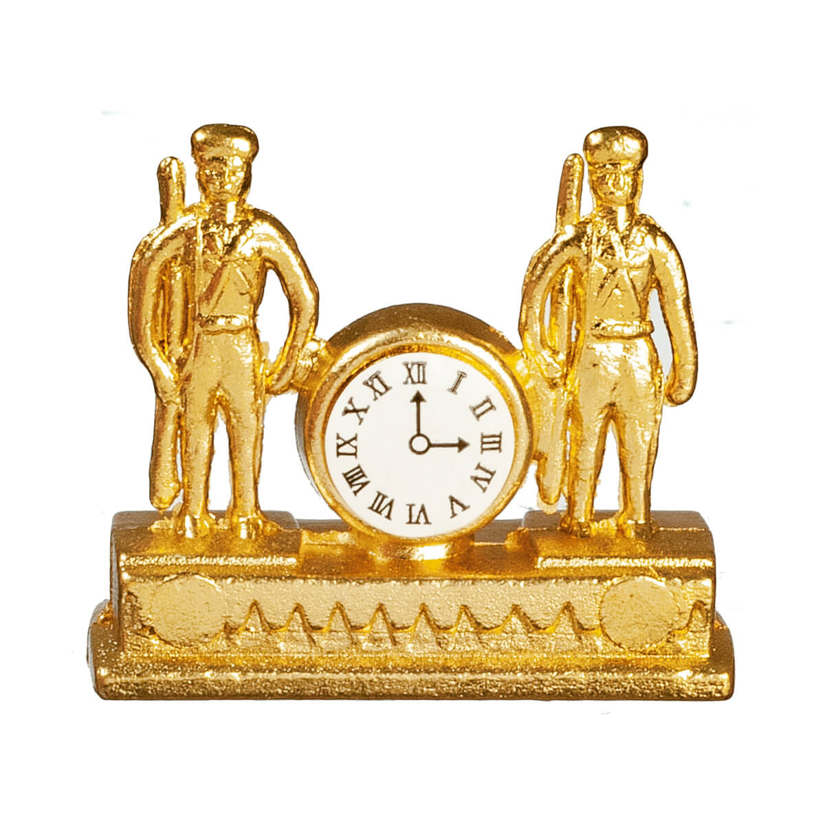 Gold Soldiers Clock | Mary's Dollhouse Miniature Accessories