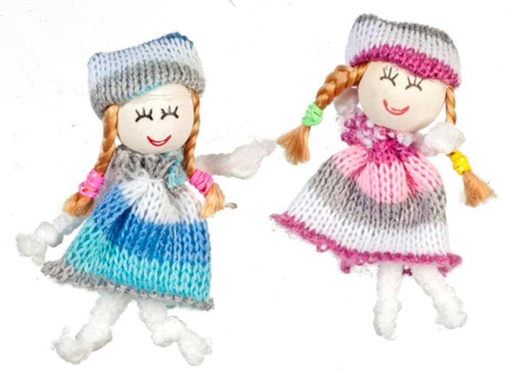 Pink & Blue Set of 2 Dolls | Mary's Dollhouse Miniature Accessories