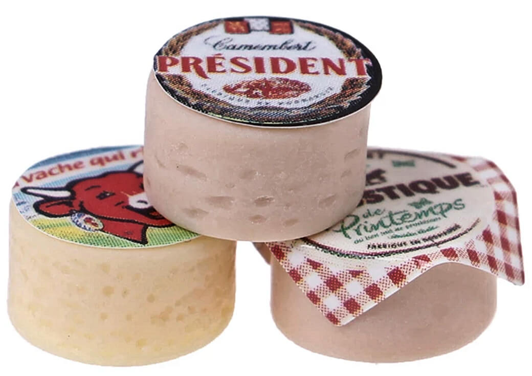 Packaged Cheese 3pc Set | Mary's Dollhouse Miniature Accessories