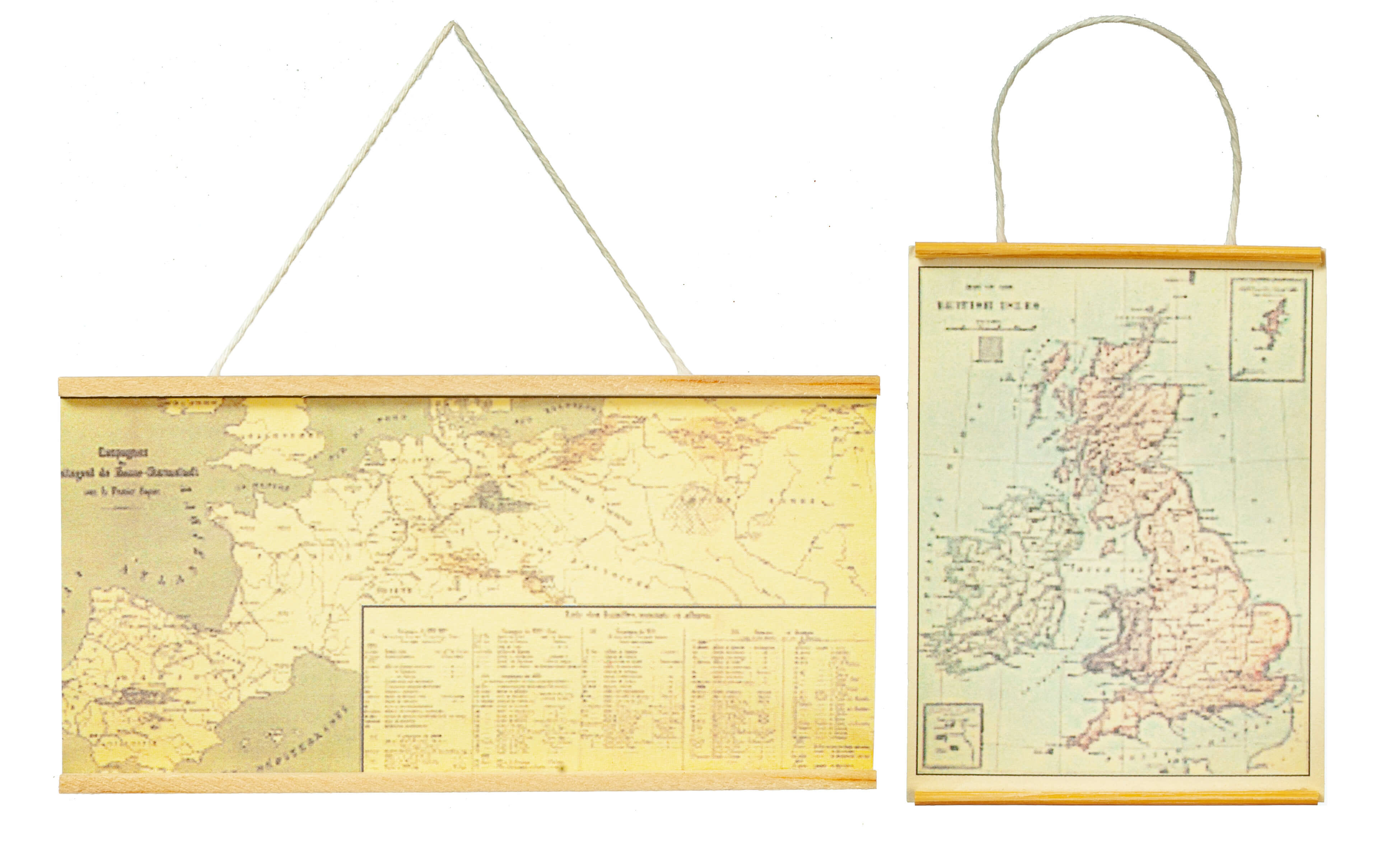 World Map Set 2pc | Mary's Dollhouse Miniature Accessories