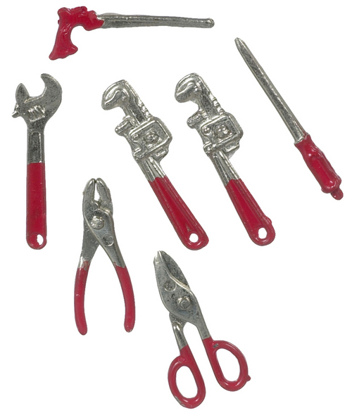 Carpenters Tool Set 7pc | Mary's Dollhouse Miniature Accessories